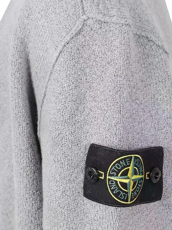 Stone Island 5100010 Pure Rws Wool Loose-fit V-neck Cardigan With Pockets