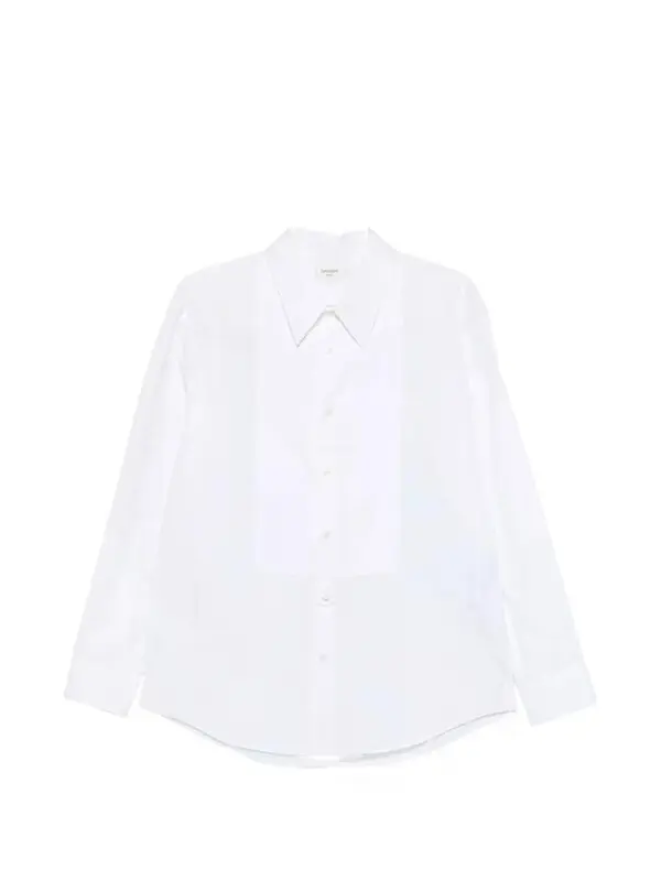 Saint Laurent Bib-front Embroidered-logo Shirt