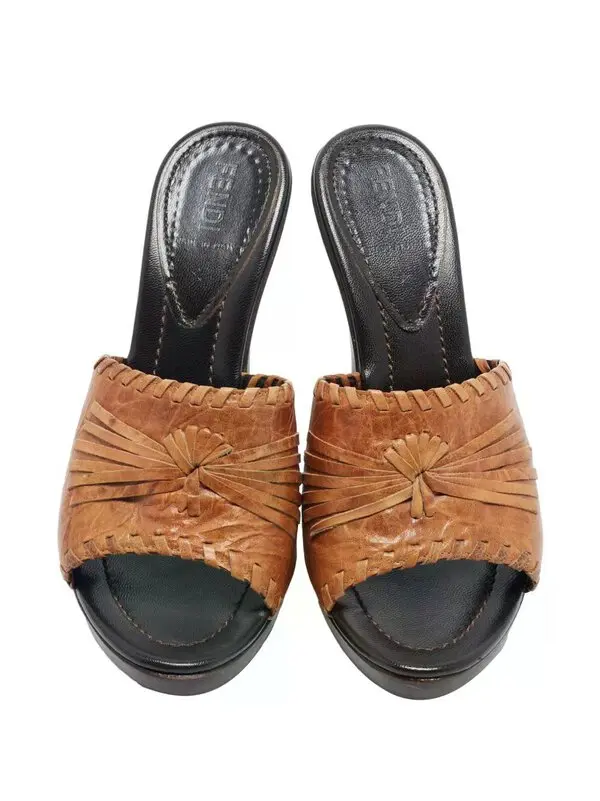 Fendi Whipstitch Platform Sandals