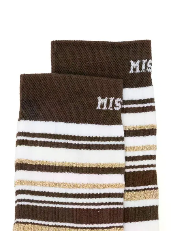 Missoni Striped Lurex-detail Socks - White