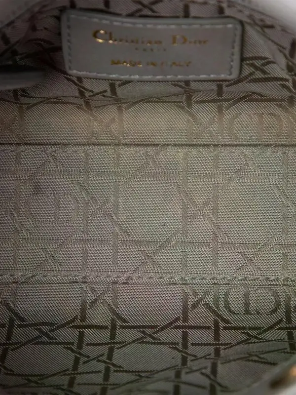 Dior 2016 Mini Lambskin Cannage Lady Satchel - Grey