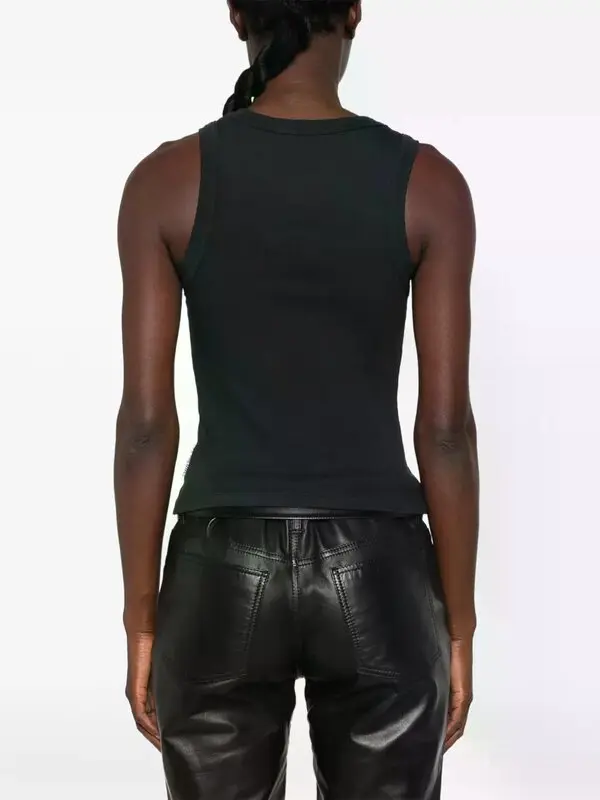 DES_PHEMMES Embellished Ribbed Tank Top - Black