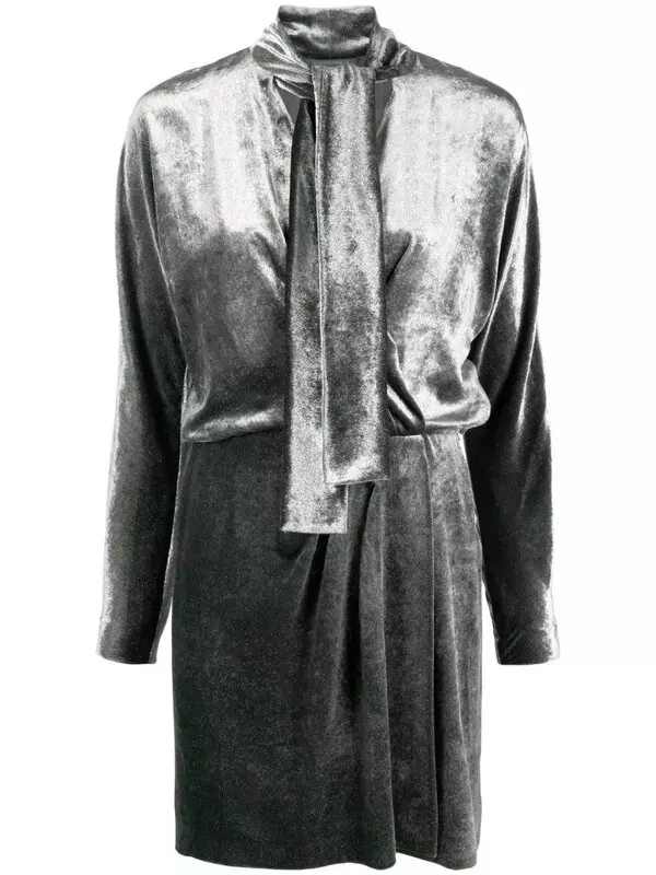Alberta Ferretti V-neck Velvet Minidress