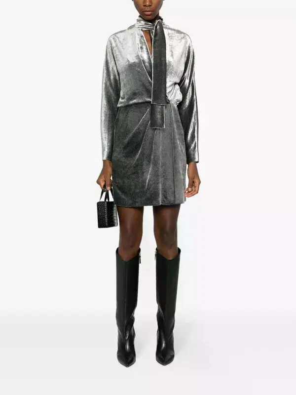 Alberta Ferretti V-neck Velvet Minidress