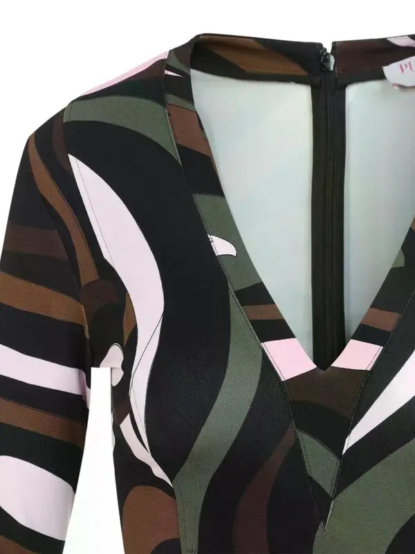 Emilio Pucci Abstract-print V-neck Dress
