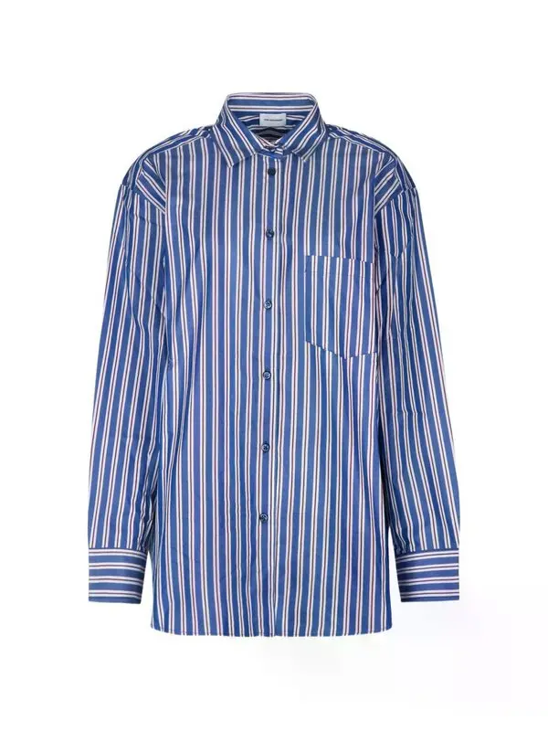 Andamane Georgiana Striped Shirt And Shorts Set - Blue