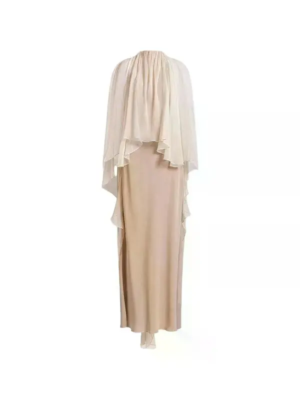 Alberta Ferretti Cape-style Ruffled Maxi Dress