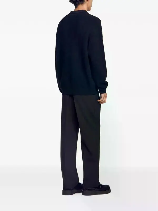 Sandro Ribbed Alpaca Polo Shirt