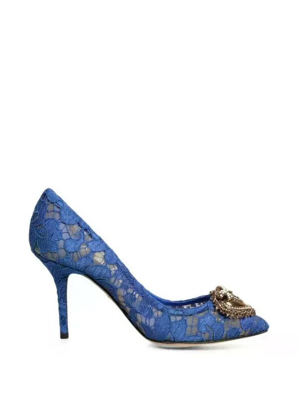 Dolce & Gabbana Taormina Lace Devotion Pumps - Blue