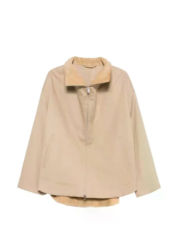 TOTEME Corduroy-collar Zip-up Jacket - Neutrals
