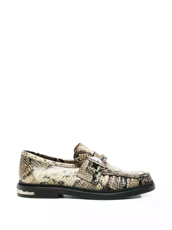 Toga Snake-effect Chain-detail Loafers
