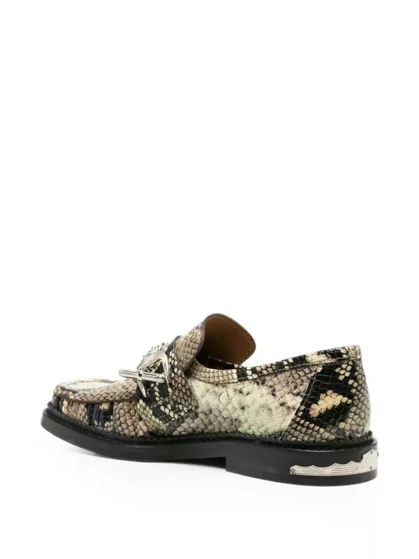 Toga Snake-effect Chain-detail Loafers