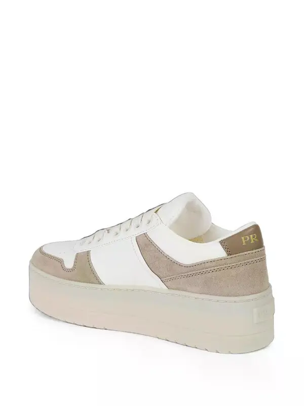 Prada Downtown Bold Nappa Leather And Suede Sneakers