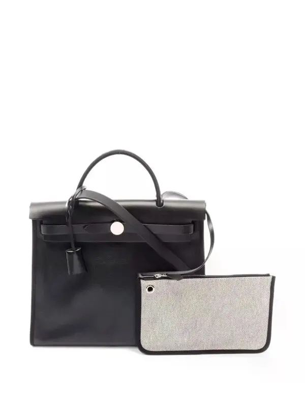 Hermès 2025 Pm Herbag Zip Toile H Berlinne Tote Bag - Black