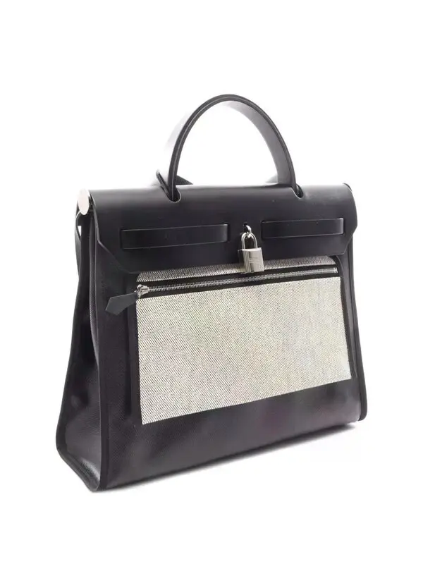 Hermès 2025 Pm Herbag Zip Toile H Berlinne Tote Bag - Black