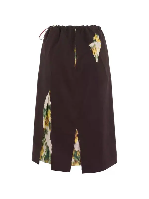 Prada Bonded Gabardine Skirt With Devoré Effect