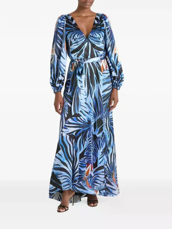 TEMPERLEY LONDON Maxi Titania Orchid-print Wrap Dress