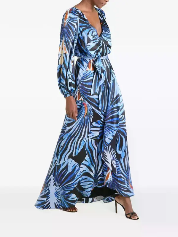 TEMPERLEY LONDON Maxi Titania Orchid-print Wrap Dress