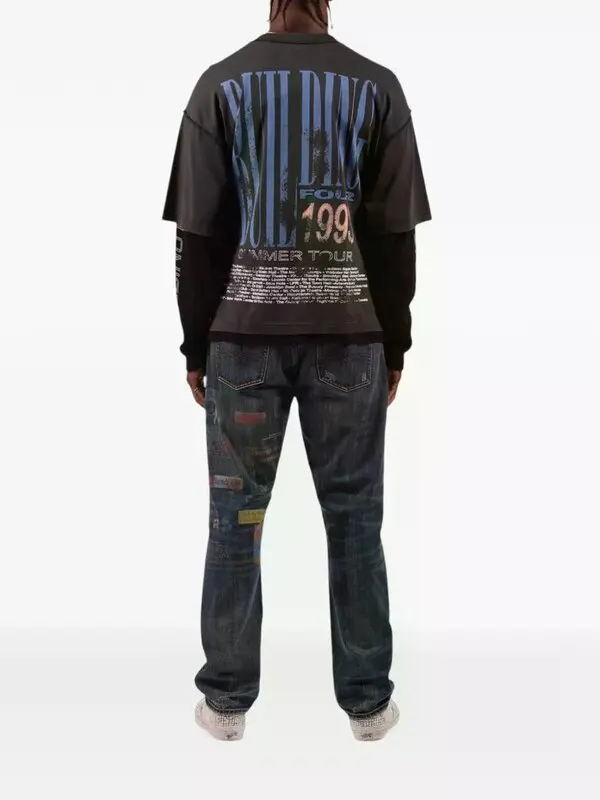 BLDG4 Graphic-print Layered-sleeve T-shirt