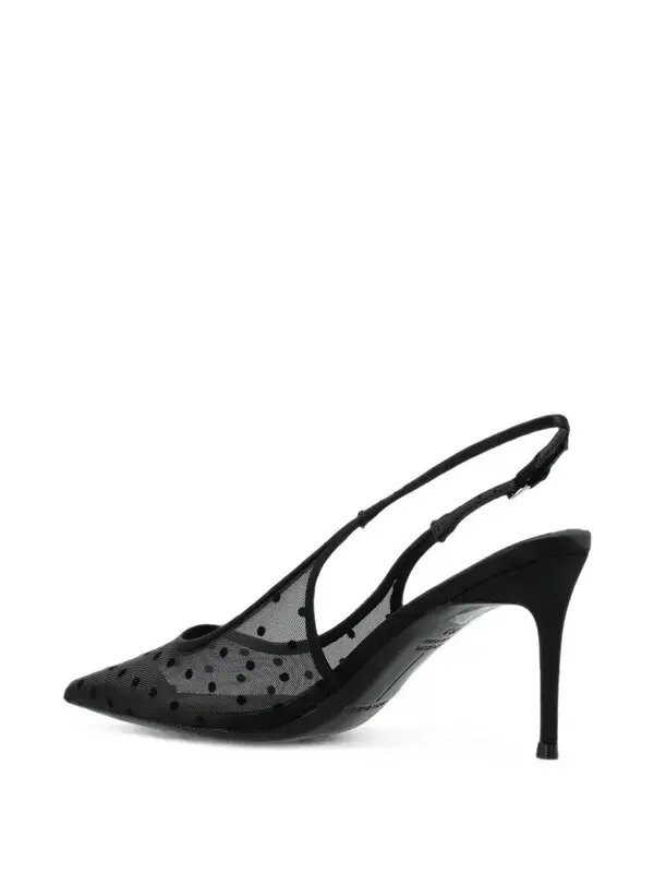 BLACK SUEDE STUDIO Marina Polka-dot Mesh Slingback Pumps