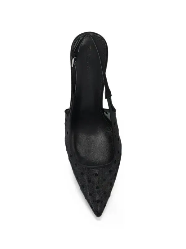 BLACK SUEDE STUDIO Marina Polka-dot Mesh Slingback Pumps
