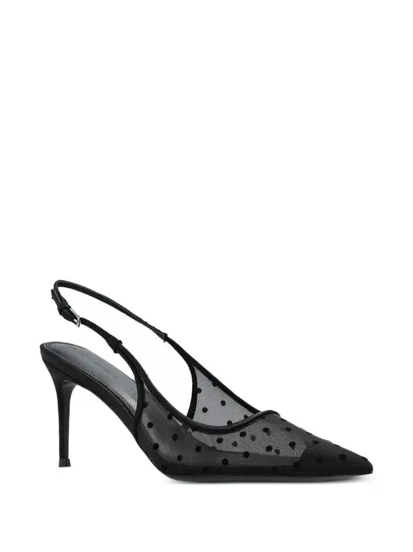 BLACK SUEDE STUDIO Marina Polka-dot Mesh Slingback Pumps