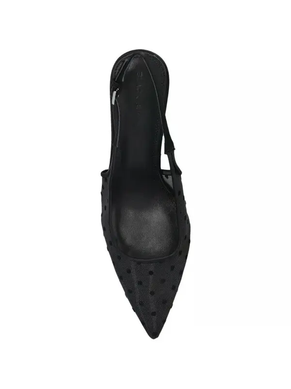 BLACK SUEDE STUDIO Marina Polka-dot Mesh Slingback Pumps