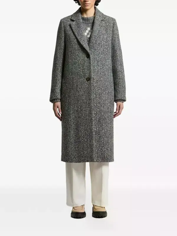 Peserico Herringbone-pattern Notched-lapels Coat