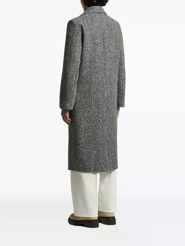 Peserico Herringbone-pattern Notched-lapels Coat