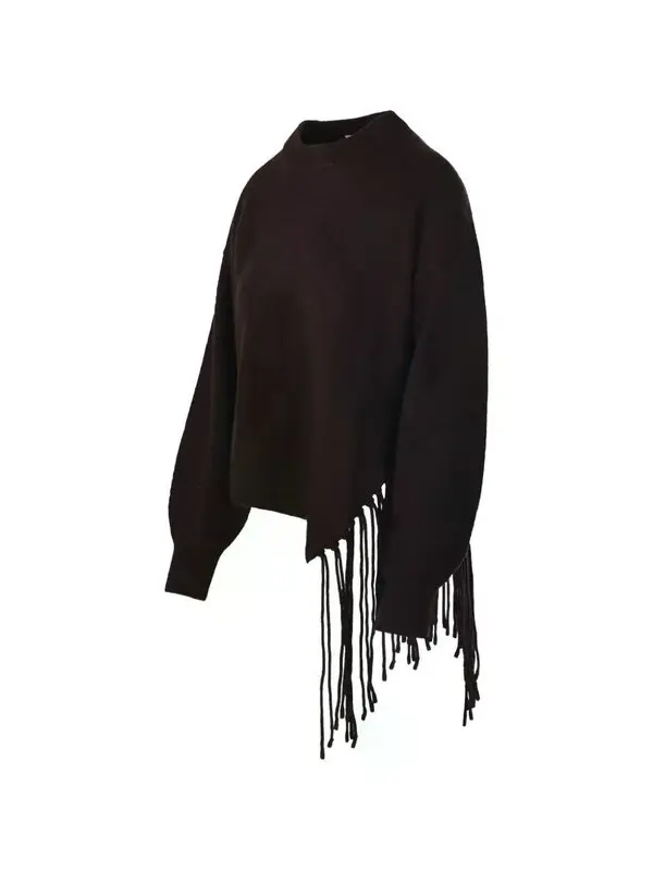 OSCAR THE COLLECTION Fringe-trim Asymmetric Sweater