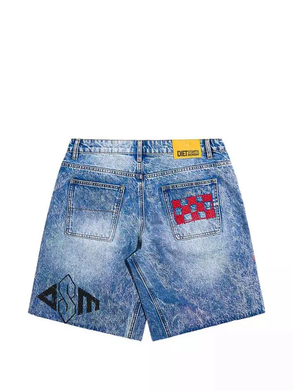 DIET STARTS MONDAY Doodle-print Denim Shorts