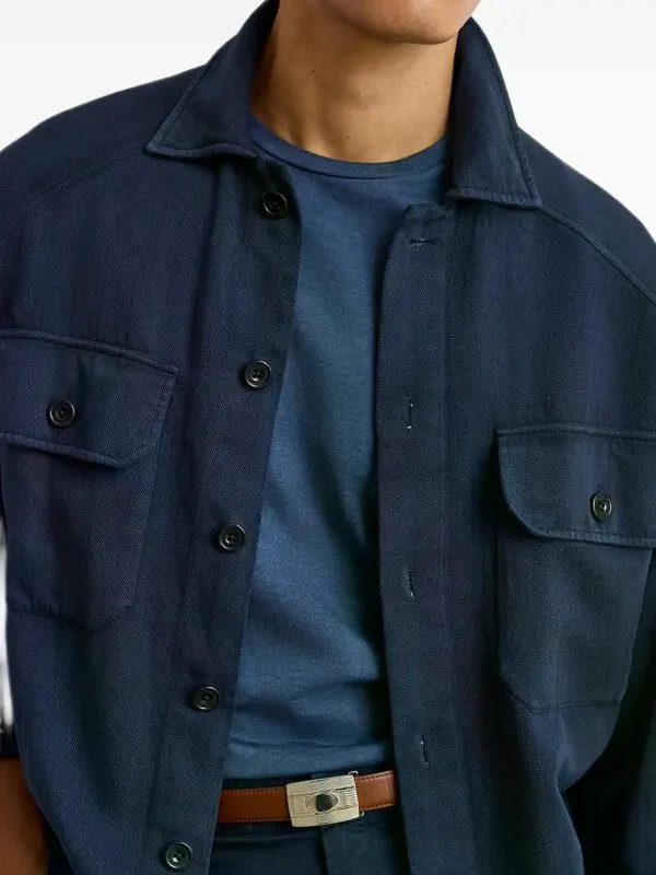 Ralph Lauren Purple Label Herringbone Garment-dyed Shirt