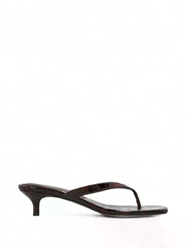 BLACK SUEDE STUDIO Kendal Crocodile-effect Leather Sandals - Brown