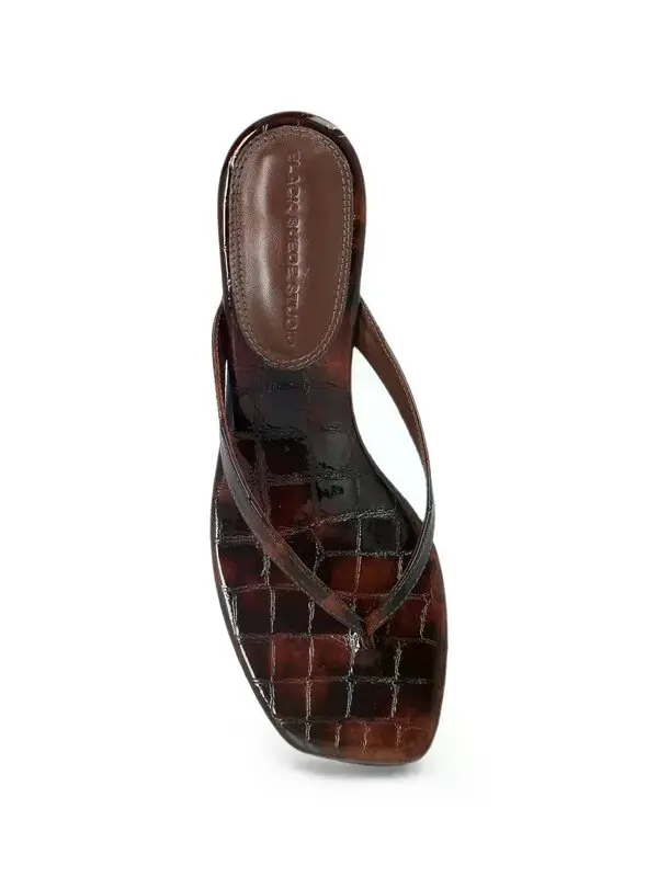 BLACK SUEDE STUDIO Kendal Crocodile-effect Leather Sandals