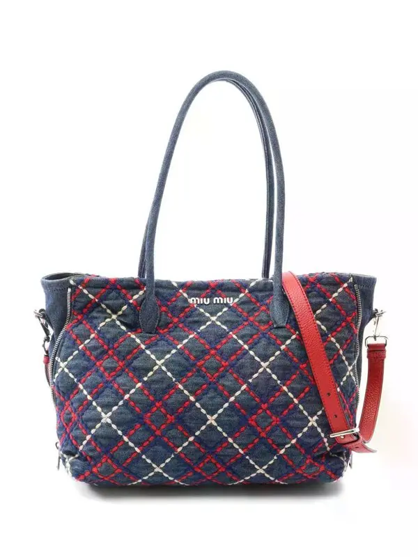 Miu Miu 2000s Ricamo Ta Tote Bag