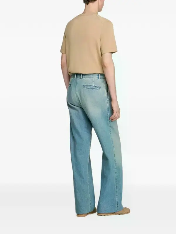 Sandro Wide-leg Faded-effect Jeans