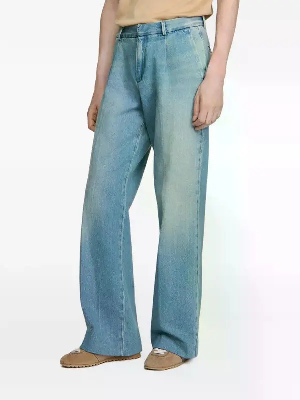 Sandro Wide-leg Faded-effect Jeans