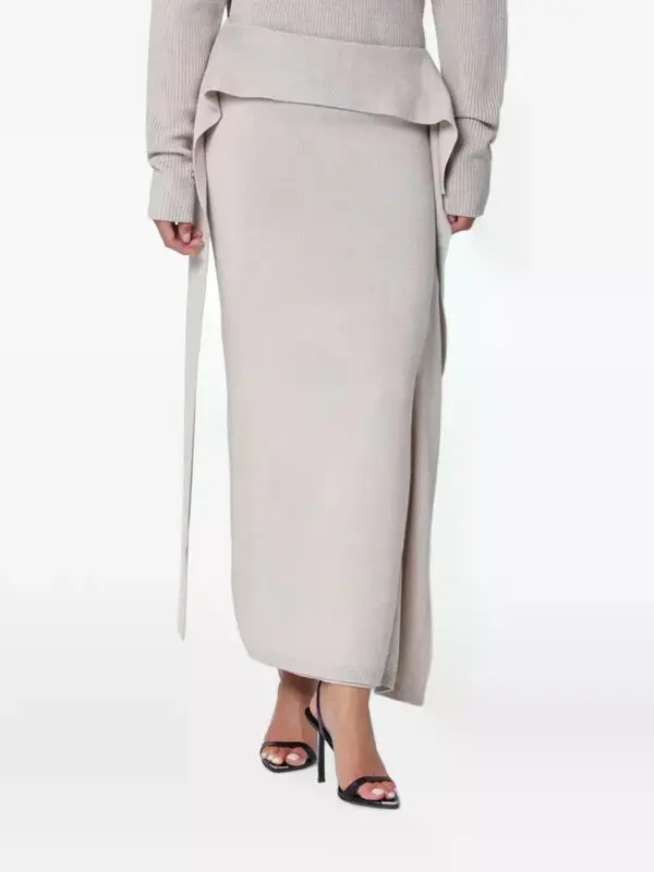 ENTIRE STUDIOS Draped Ribbed-knit Maxi Skirt