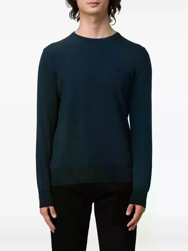 BROOKSFIELD Crew-neck Wool Sweater - Blue