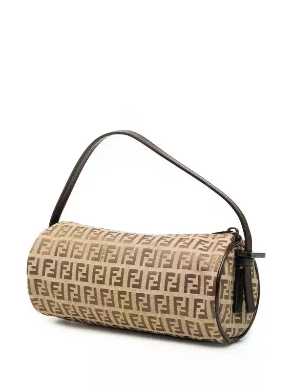 Fendi 2000-2010 Zucchino Canvas Barrel Pochette Handbag