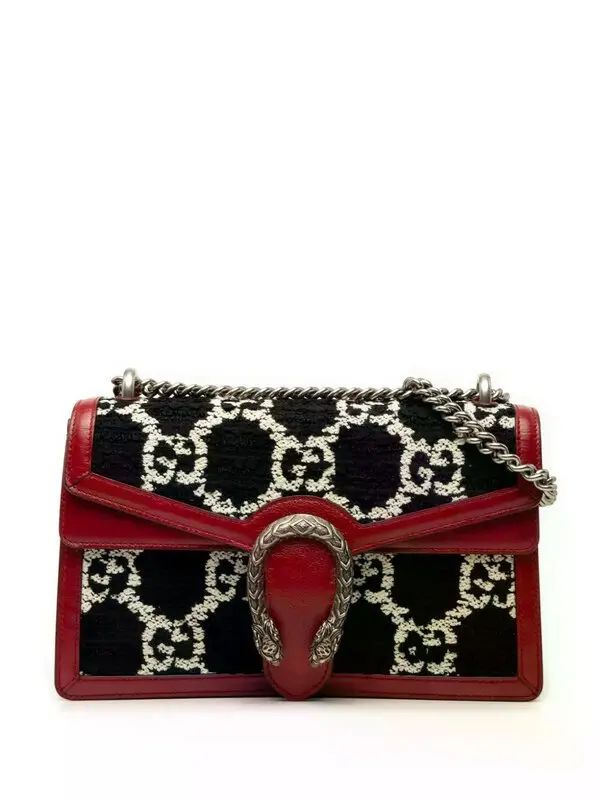 Gucci 2000-2015 Medium Gg Tweed Dionysus Shoulder Bag - Black