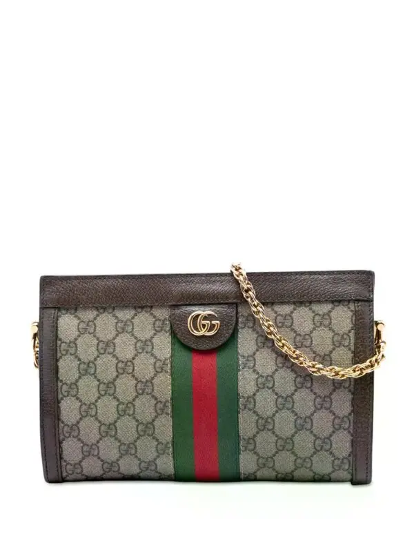 Gucci 2016-2026 Small Gg Supreme Web Ophidia Chain Crossbody Bag - Neutrals