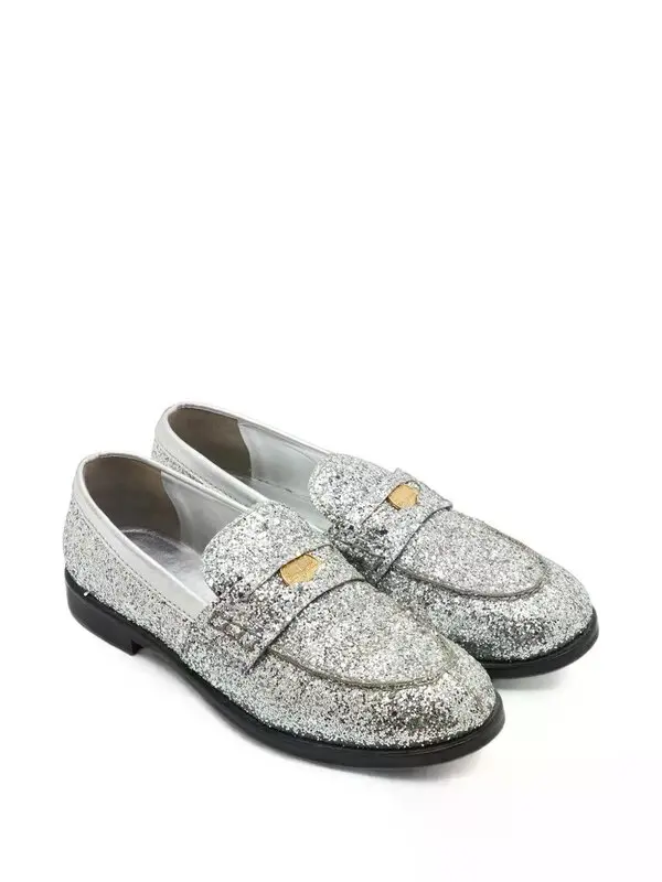 Miu Miu Sequin Slip-on Loafers