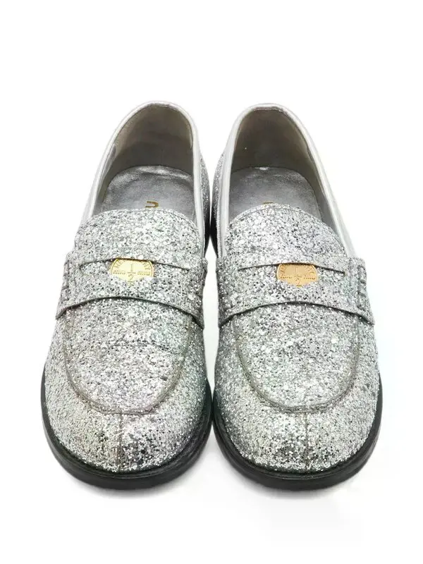 Miu Miu Sequin Slip-on Loafers