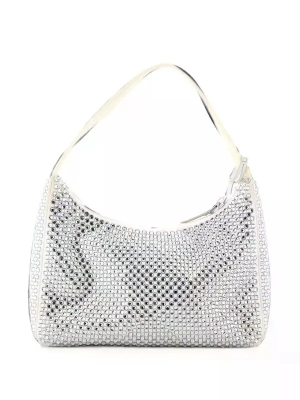 Prada Re-edition 2000 Crystal Embellished Satin Mini Hobo Bag