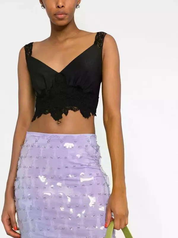 Rabanne Cropped Lace Top