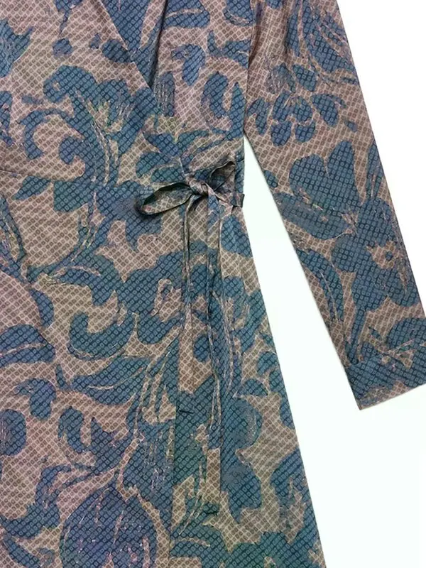 Malìparmi Foliage-print Wrap Midi Dress