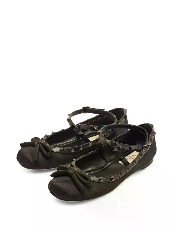 Valentino Garavani Rockstud Bow-detail Ballet Flats