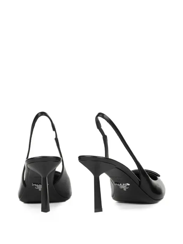 Prada Slingback Pumps In Brushed Leather