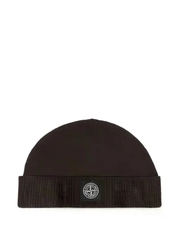 Stone Island N100007 Plush Stitch Stretch Rws Wool Beanie - Brown